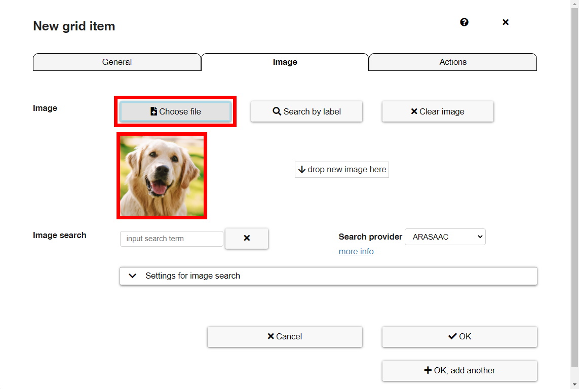 AsTeRICS Grid Communicator – 7 – Edit a cell image – Aula abierta de ARASAAC